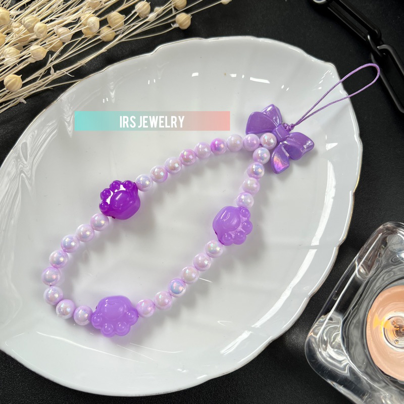 Jual Phone Strap Beads Ungu Series/ Tali Lanyard Handphone Manik Pita ...