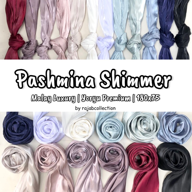 Jual Pashmina Shimmer Yoryu Premium / Shimmer Silk / Pashmina Malay ...