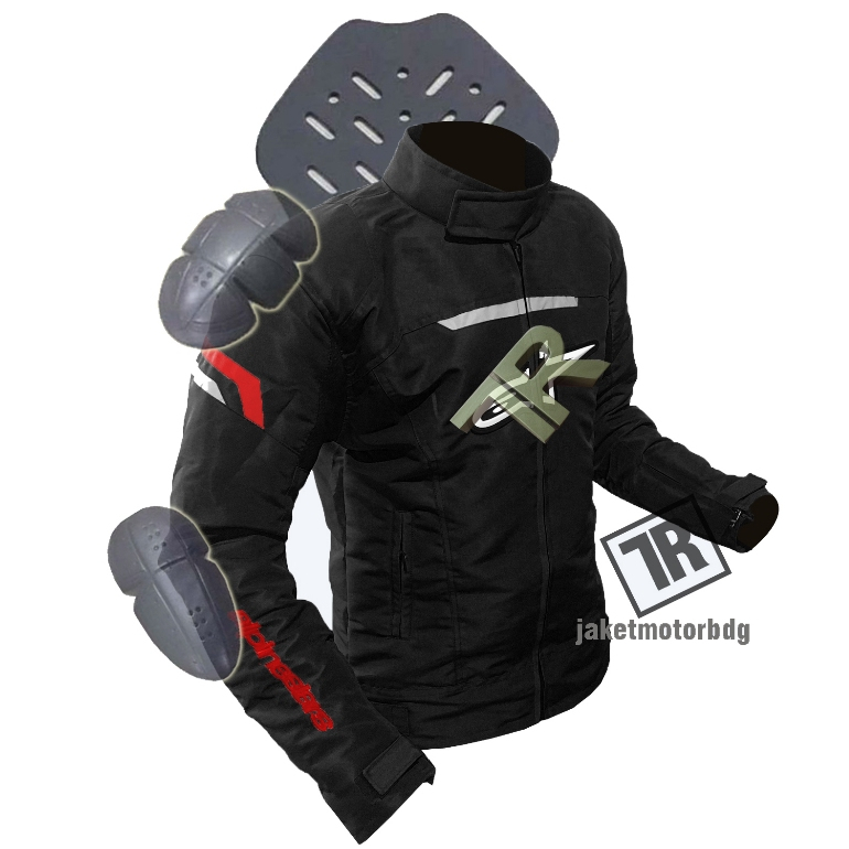 Jual Jaket Motor Touring Pria Set Pelindung Hitam Dengan Pelindung Bahu ...