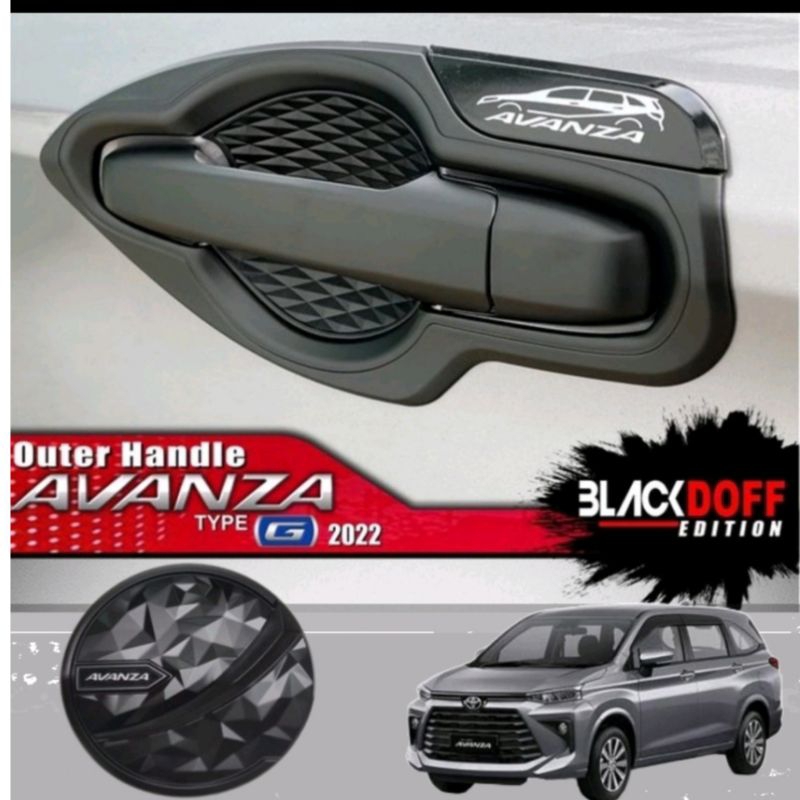 Jual paket outer handle dan tankcover avanza xenia veloz 2022-2025 premium warna HITAM DOP ...