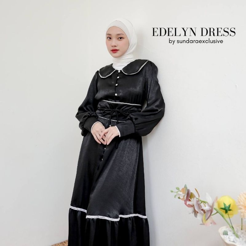 Jual Edelyn Dress by Sundara | Gamis Wanita Kondangan Lebaran | Shopee Indonesia