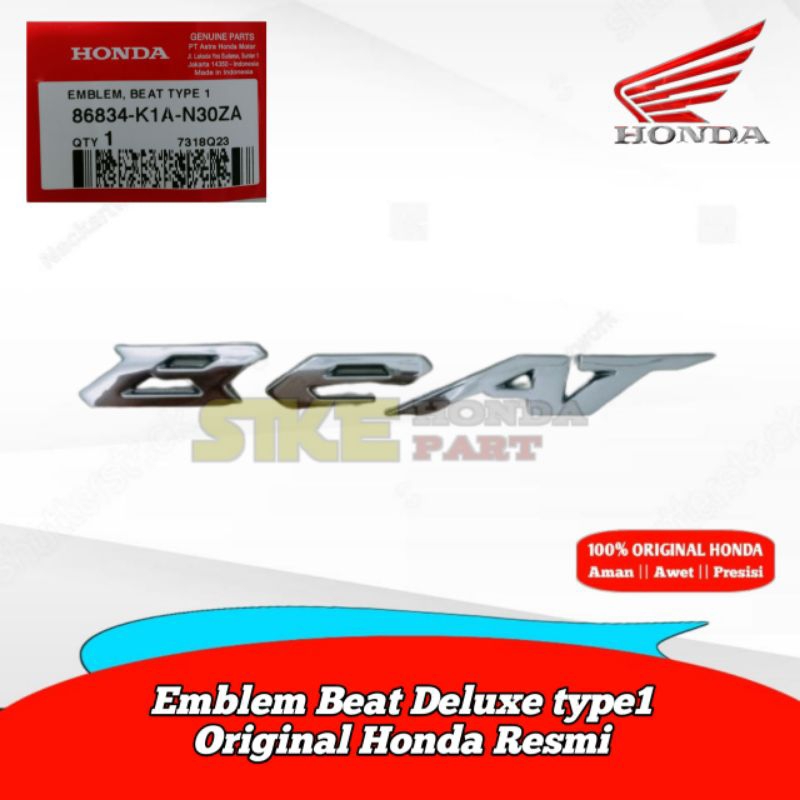 Jual 86834-K1A-N30ZA Emblem Beat Deluxe Street 2020 - 2023 Original ...