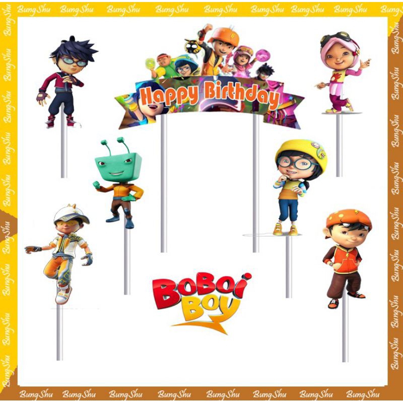 Jual topper kue Boboiboy,hiasan kue ulang tahun Boboiboy,topper ...