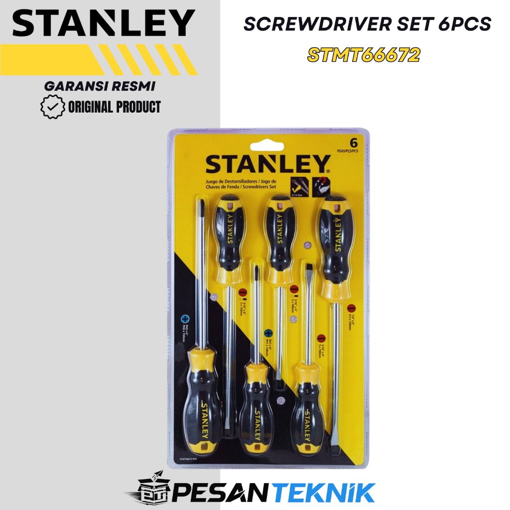 Jual Stanley Obeng Plus Minus 6 Pcs Set Cushion Grip S/Driver Set ...