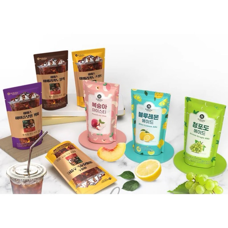 Jual McNulty Minuman Pouch Korea 190ml Minuman Green Grape Ade Blue Lemon Ade Peach Iced Tea ...