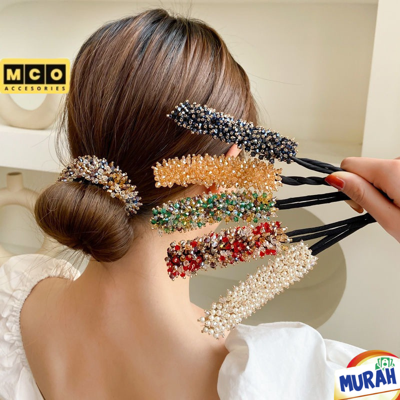 Jual Kawat Sanggul Rambut Ikat Rambut Praktis Motif Manik Manik Permata ...