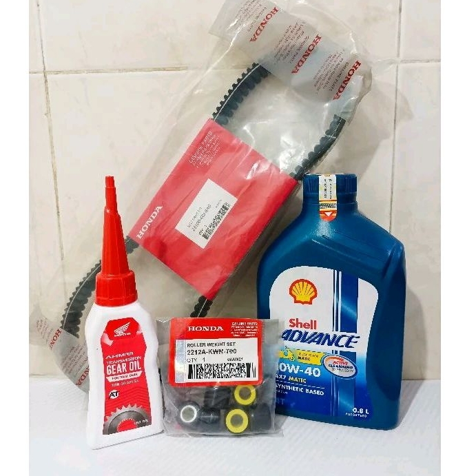 Jual PAKET OLI SHELL AX7 MATIC 800ML + AHM GEAR 120 + VBELT ROLLER ...