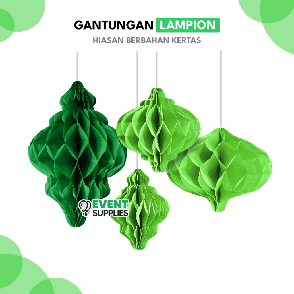 Jual Lampion Lipat Gantungan Lebaran Hijau Tipe Idul Fitri Dekorasi ...