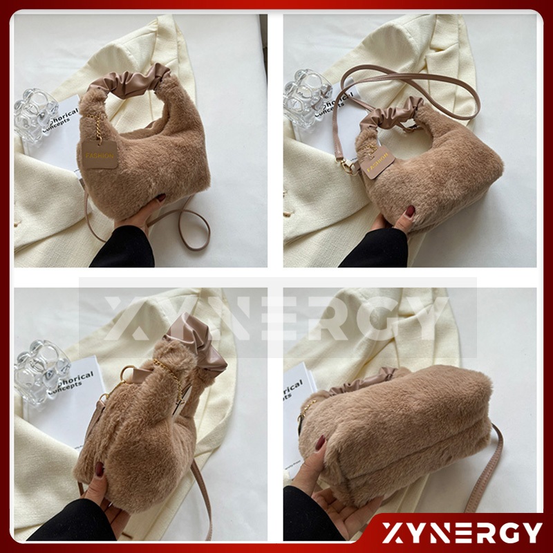 Jual [KOLIN] Tas Mini Selempang Wanita Model Bulu Lembut/Tas Modis ...