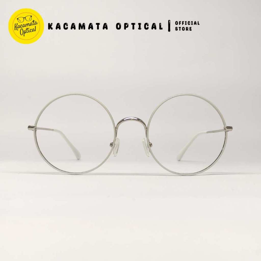 Jual KACAMATA OPTICAL - Frame KMO5218 bulat Putih Besi | Shopee Indonesia