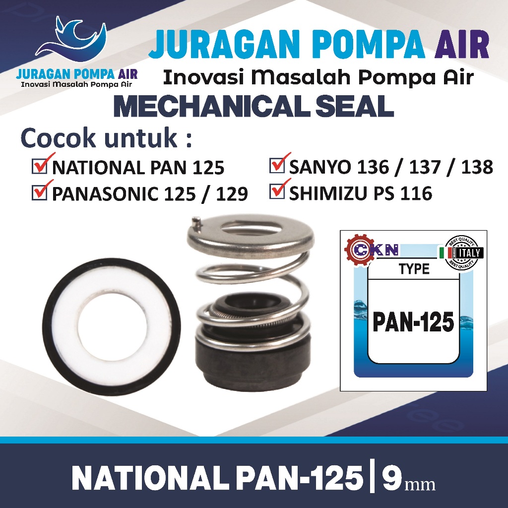 Jual MECHANICAL SEAL POMPA AIR NATIONAL 125 / GP 125 SIL MEKANIK NASIONAL NAT 125 SPAREPART ...