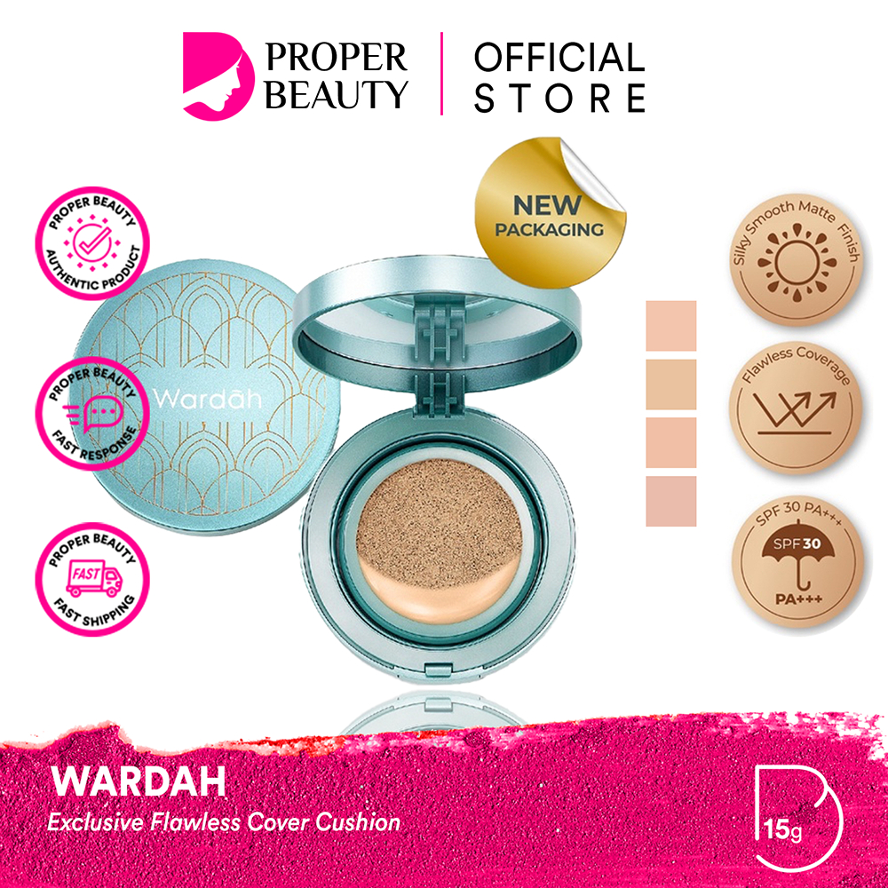 Jual WARDAH Exclusive Flawless Cover Cushion Indonesia / Cushion Wajah 15g / Silky Smooth Matte ...