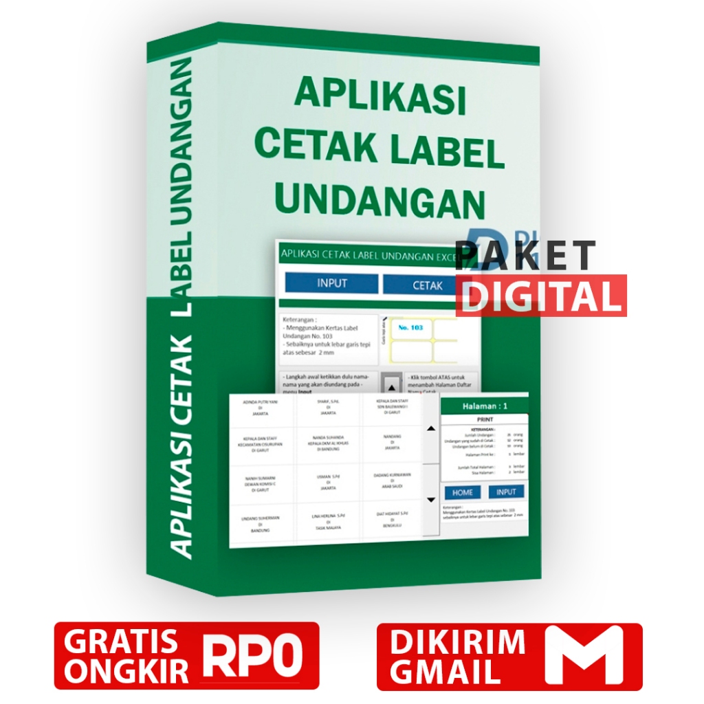 Jual Aplikasi Cetak Label Undangan Format Excel | Shopee Indonesia