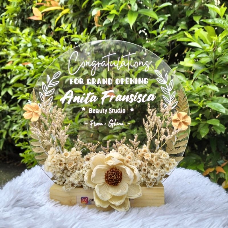 Jual FREE BOX Akrilik Custom Rustic custom logo grand opening hadiah ...