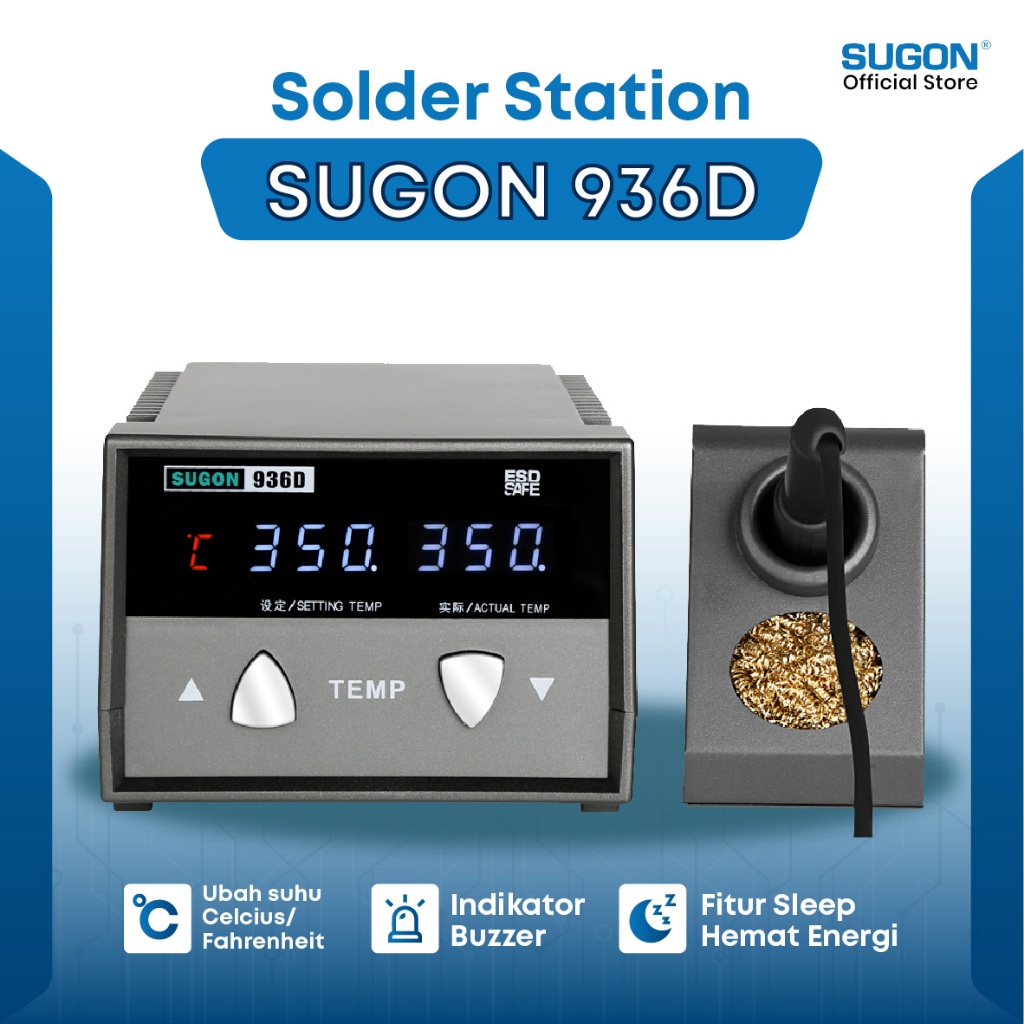 Jual Sugon 936D Solder Station Digital 70W 200-500C Support Mata Soldering Iron Tip 936 Series ...