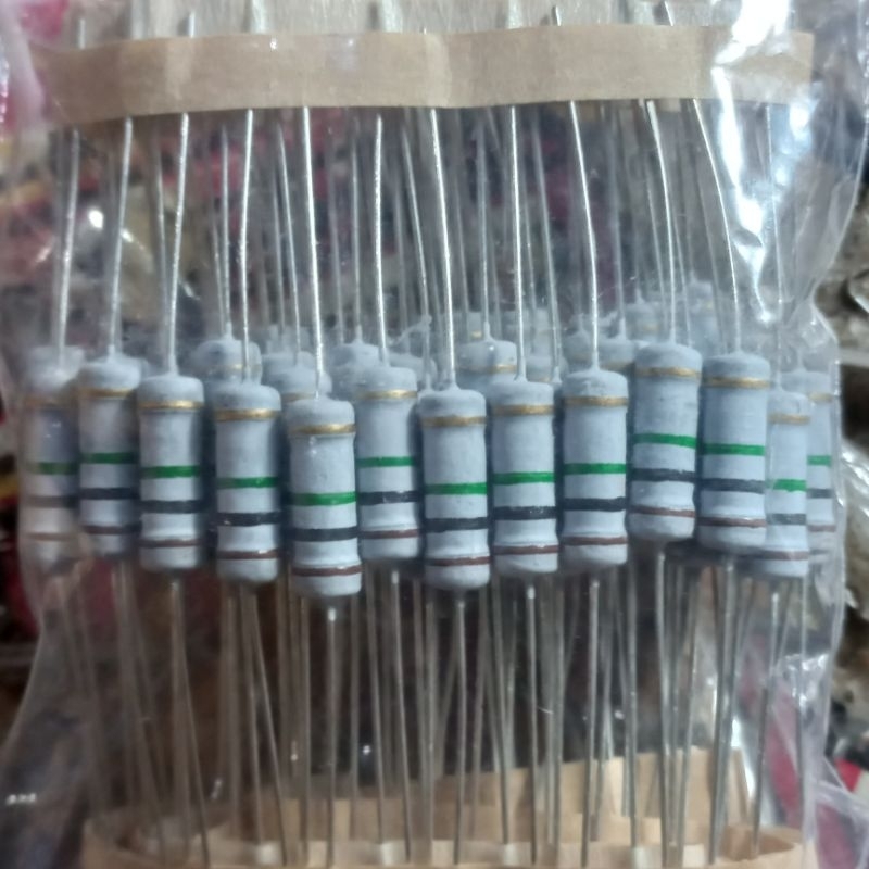 Jual resistor R carbon film 1M original taiwan 1 M Mega 2watt 2 w watt ...