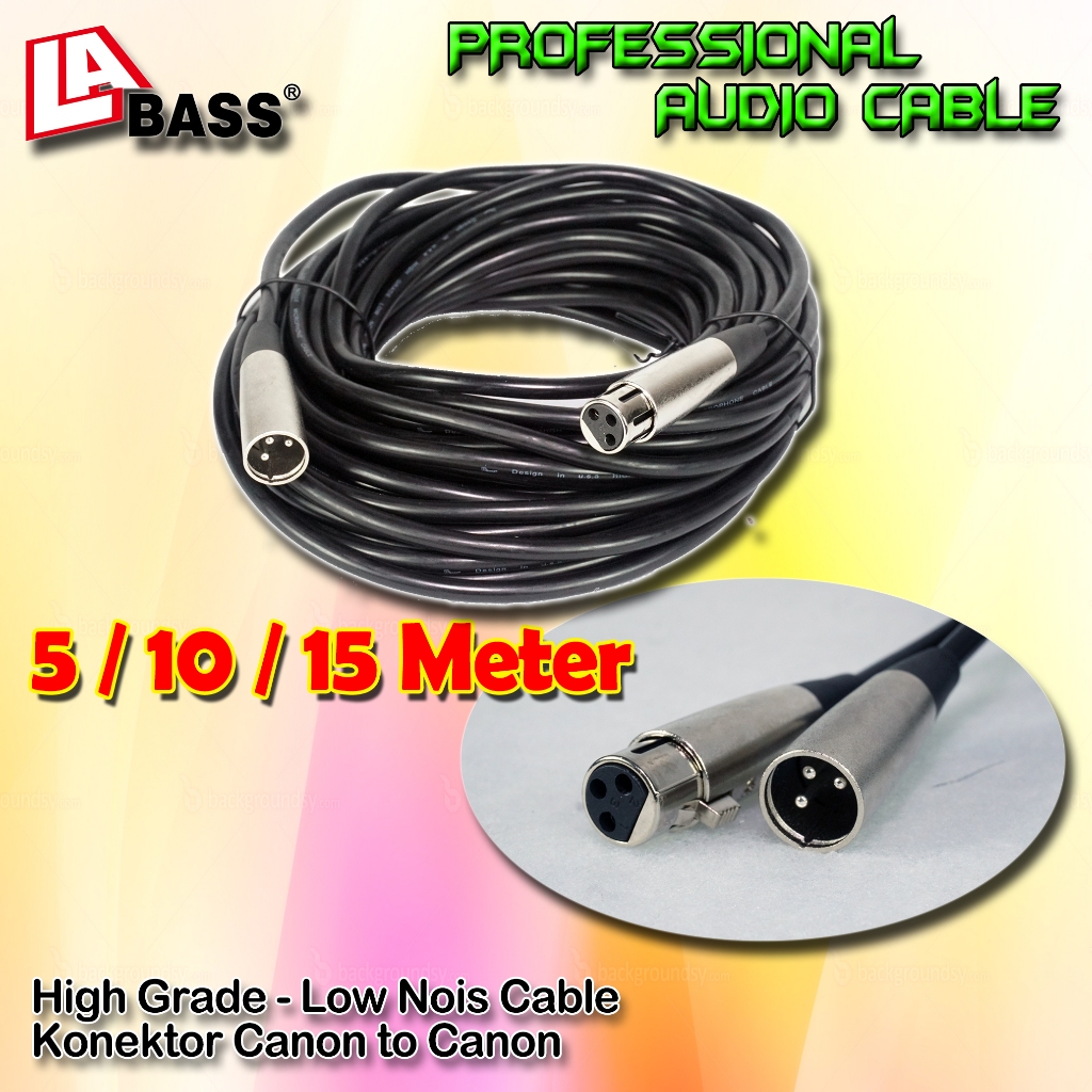 Jual KABEL MIC 10 METER CANON TO CANON / KABEL AUDIO 5 M HITAM / KABEL ...