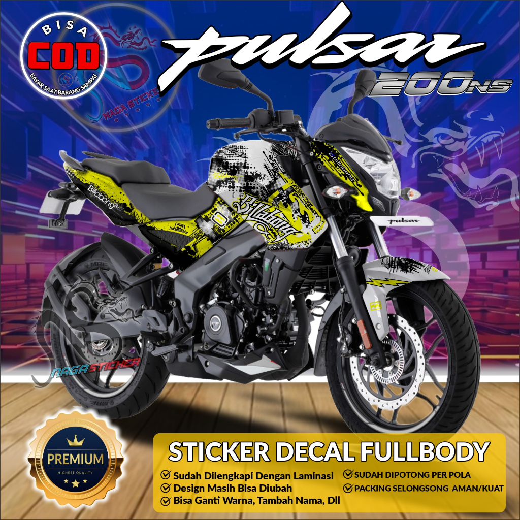 Jual COD | Decal Sticker Striping Motor Full Body Pulsar NS200 Variasi ...