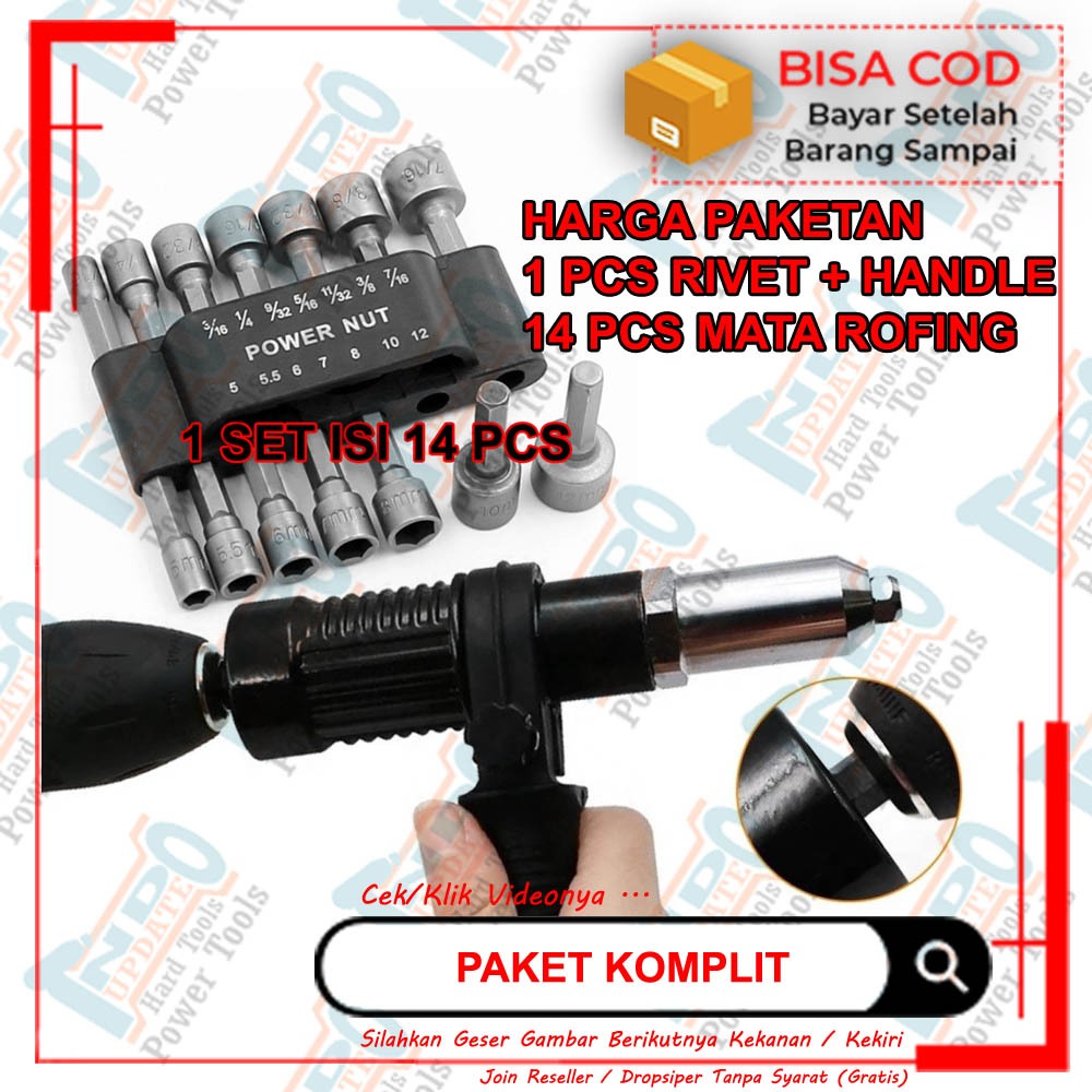 Jual Tang Rivet Adapter Ripet Gun Bahan Besi + Handle + Mata Roofing ...