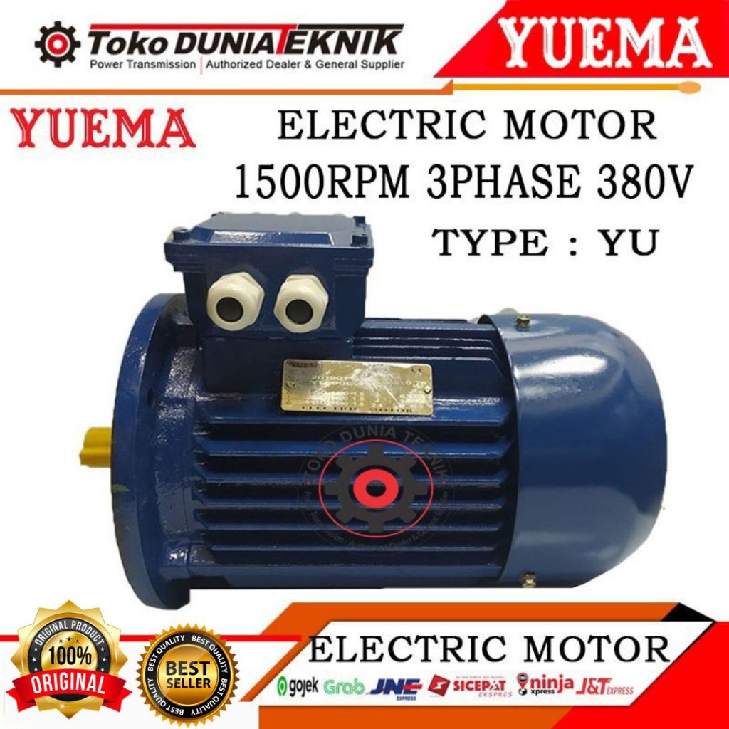 Jual ELECTRIC MOTOR YUEMA YU 18.5KW / 25HP 1500RPM 4POLE 3PHASE B5 FRAME 180M-4 | Shopee Indonesia