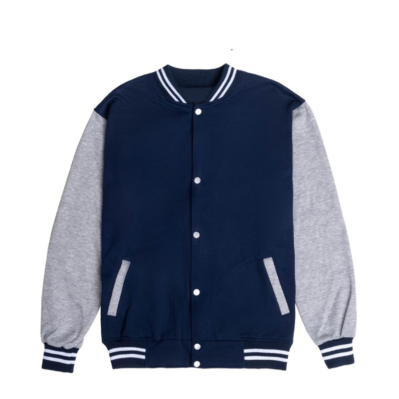 Jual SWEATER_ID Jaket Varsity Baseball Polos Pria Wanita Hitam - Hitam ...