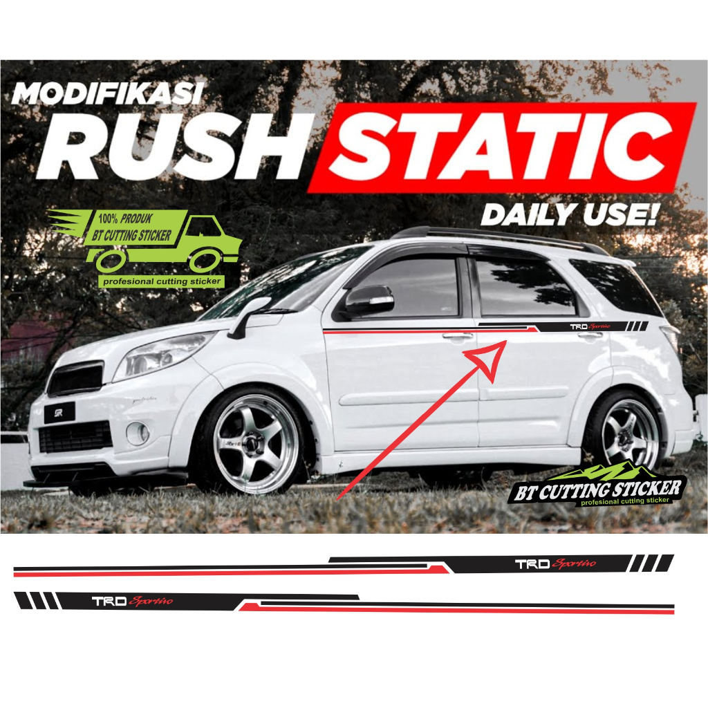 Jual RU61 stiker sticker cutting list body toyota rush sticker mobil ...