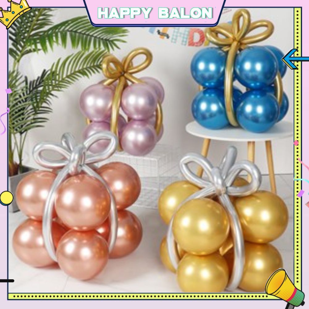 Jual Balon Latex Bentuk Kado Diy Balon Gift Box Warna Warni Doff ...