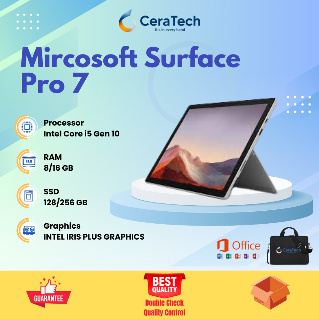 Jual Microsoft Surface Pro 7 i5 gen 10 ram 8/16GB SSD 128/256GB | Shopee Indonesia