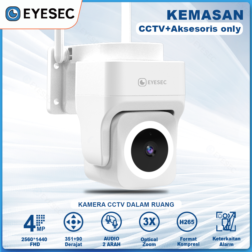 Jual EYESEC IP Kamera Outdoor CCTV Wifi 4MP Waterproof 360 Derajat 3X Zoom Optik Support Tuya ...
