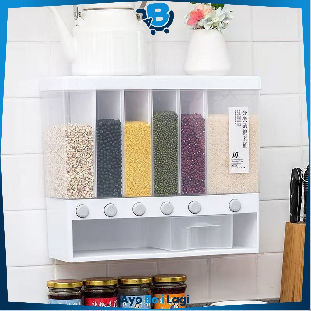 Jual Rice Box Dispenser Makanan Kering Multifungsi / Food Dispenser ...