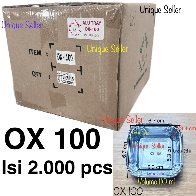 Jual [1Dus] Aluminium Foil Cup OX 100 Tanpa Tutup isi 2.000 Bestfresh 7.5x7.5 cm / Alufoil Cup ...