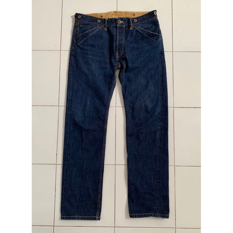 Jual red wind selvedge buckle back raw denim | Shopee Indonesia