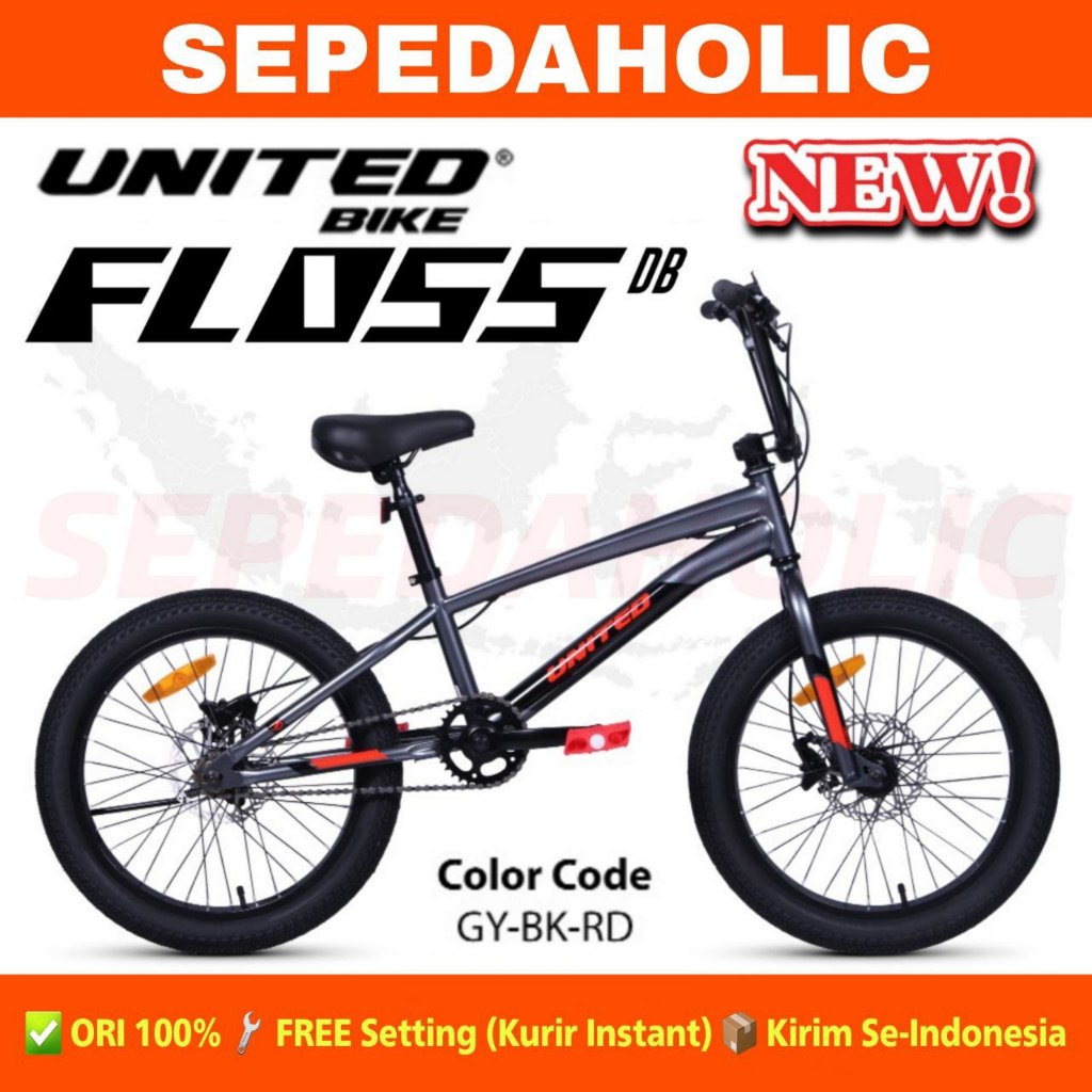 Jual Sepeda Anak Laki BMX UNITED FLOSS DB Cakram Hidrolik Ukuran 20 ...