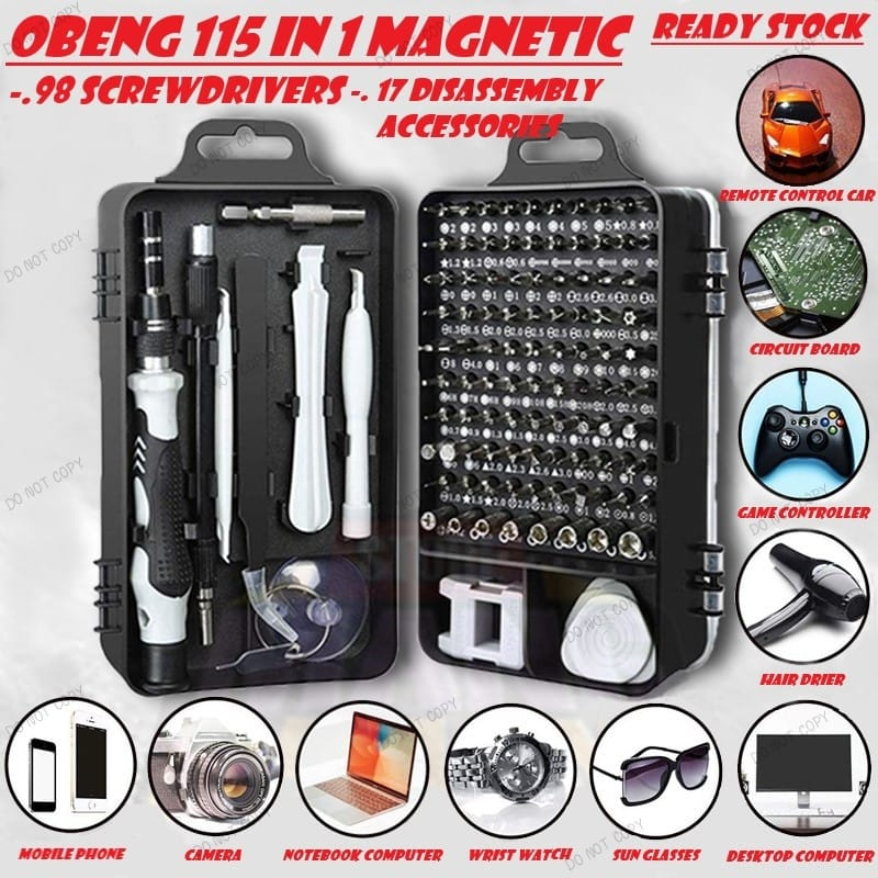 Jual Obeng 115 in 1 Hp full set Obeng Service Komputer Laptop Hp Service Obeng 115 in 1 | Shopee ...
