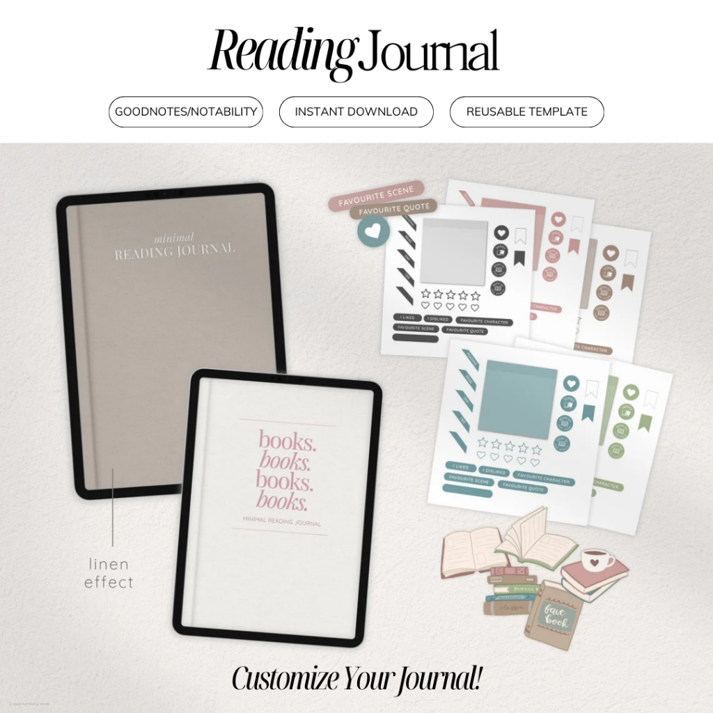Jual Digital Reading Journal - Digital Journal & Planner - Digital Book ...