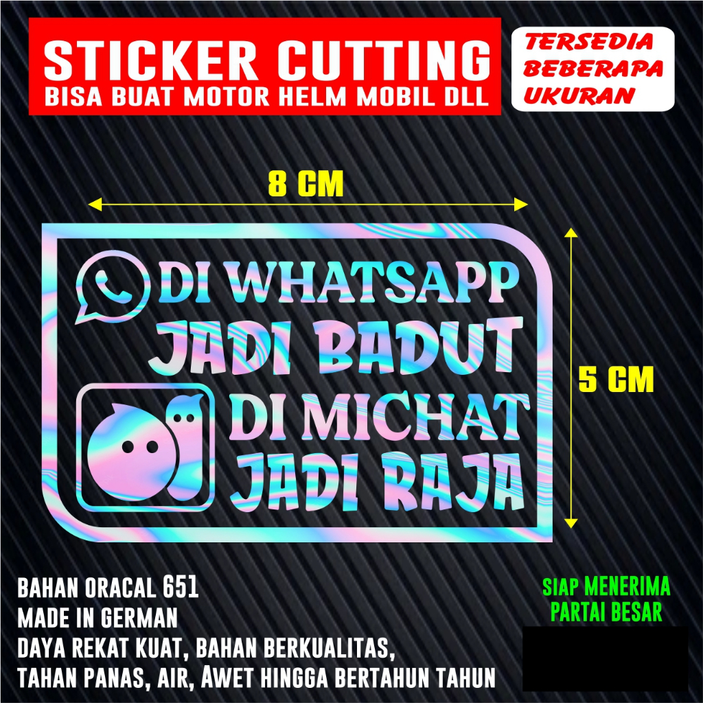 Jual Di chat jual mahal / Cutting sticker Viral Michat | Shopee Indonesia Jual Di chat jual mahal / Cutting sticker Viral Michat | Shopee Indonesia