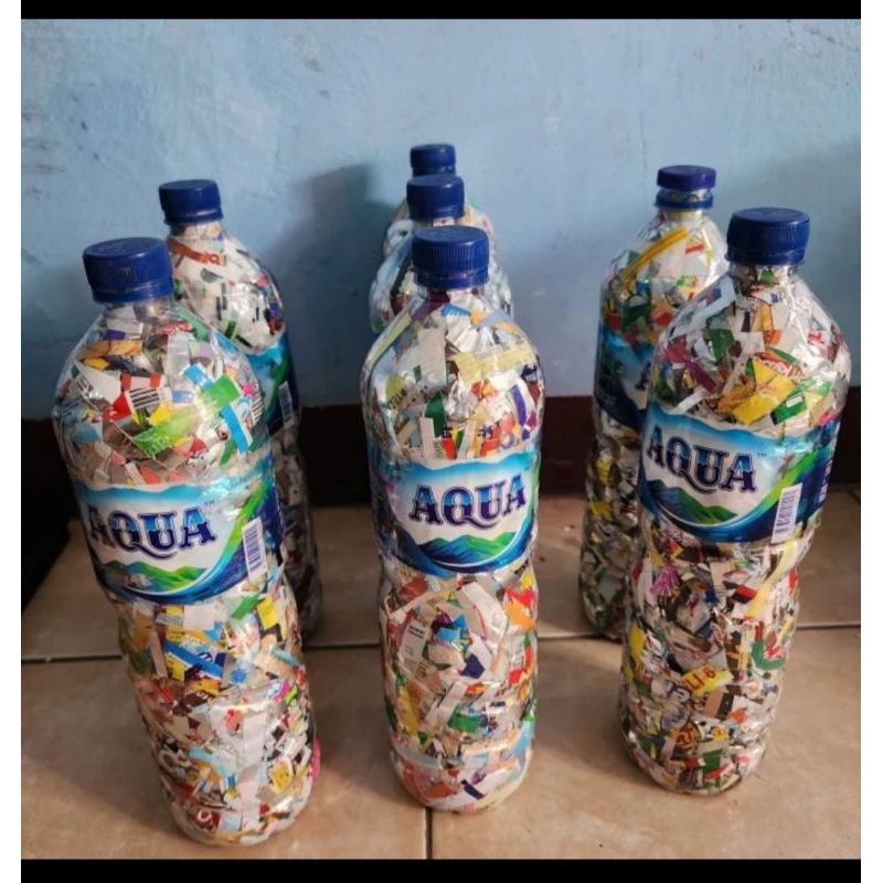 Jual ECOBRICK EKOBRIK BOTOL AQUA 1500ML BERAT 500 GRAM UP s/d 700 GRAM ...