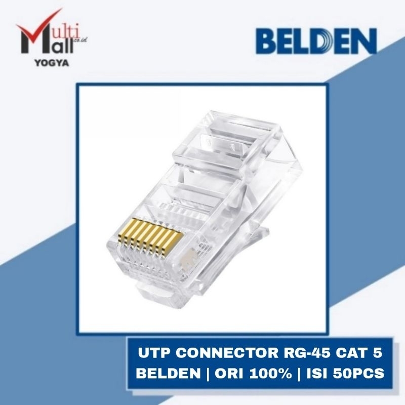 Jual Belden Connector UTP RJ 45 Cat 5 Cat 5e Konektor RG-45 Original ...