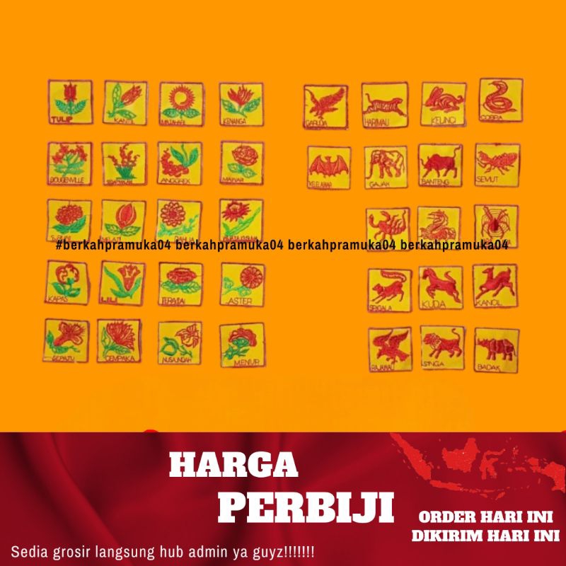 Jual Logo bordir badge bed tanda regu pramuka putri bunga anggrek ...