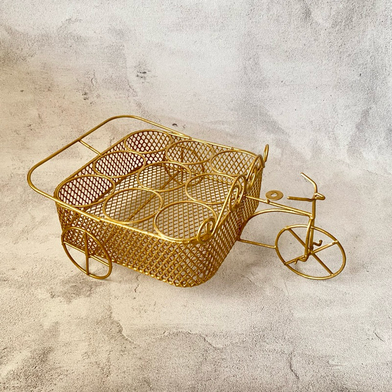 Jual Rak Aqua Tempat Aqua Gelas Aestethic Gold Bentuk Sepeda | Shopee ...