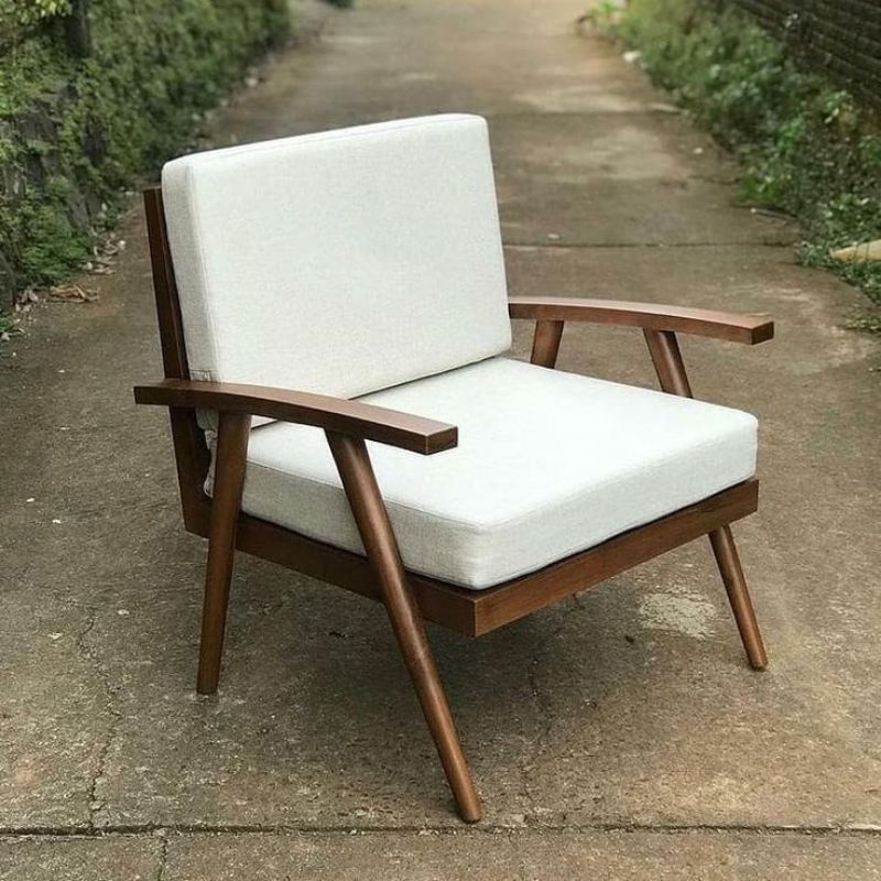 Jual kursi retro single seat kayu jati sofa 1 seater jati | Shopee ...