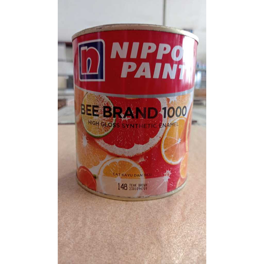 Jual CAT KAYU DAN BESI NIPPON PAINT BEE BRAND 1000 0,9 LTR - 148 TEAK BROWN | Shopee Indonesia