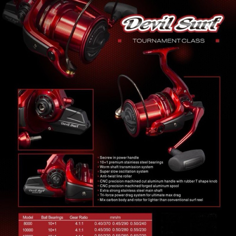 Jual Reel Laut Kyoto Devil Surf 8000 10000 12000 Power Handle Warna ...