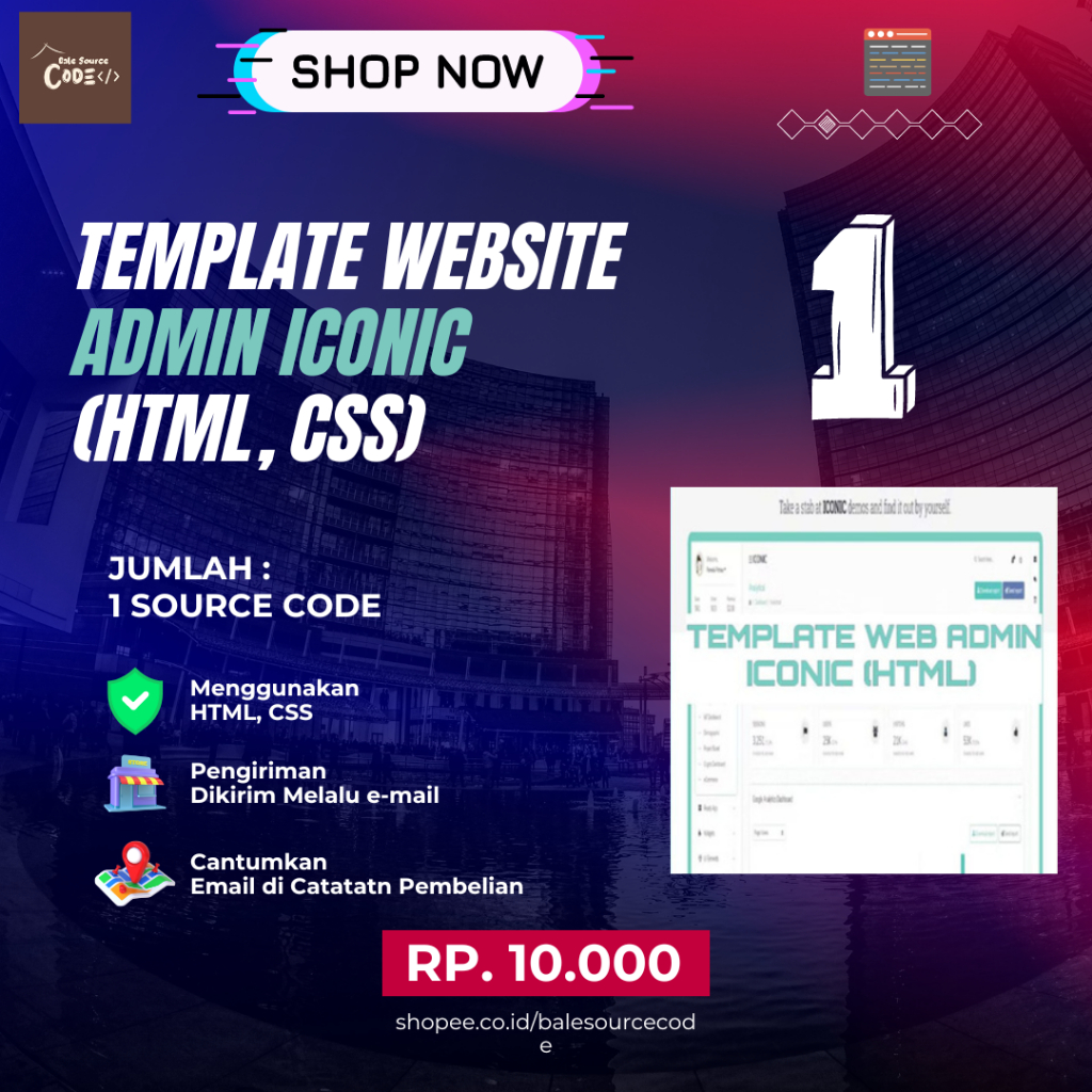 Jual Template Admin Website Murah ICONIC (HTML) | Shopee Indonesia