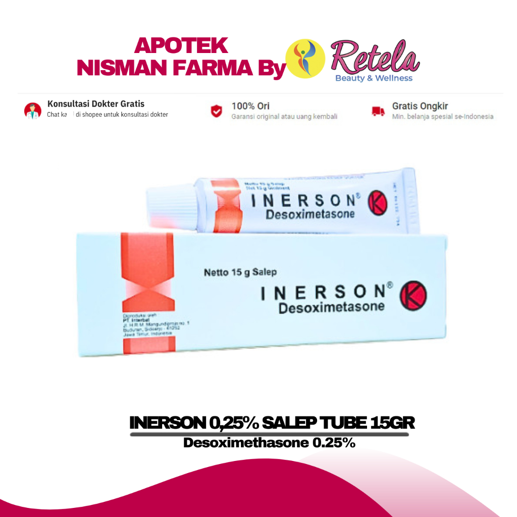Jual INERSON 0,25% SALEP 15GR ( DESOXIMETHASONE 0.25% ) / EKSIM ...