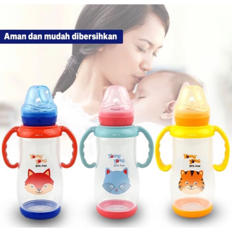 Jual Young young Botol Susu Bayi 150&275ML Animal ( Handle) / Botol ...
