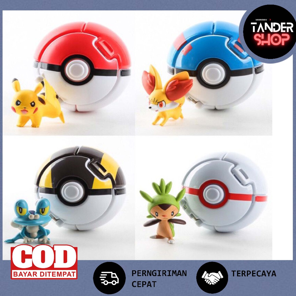 Jual Pokeball Lempar Pokemon Action Figure, Poke ball, Great ball ...