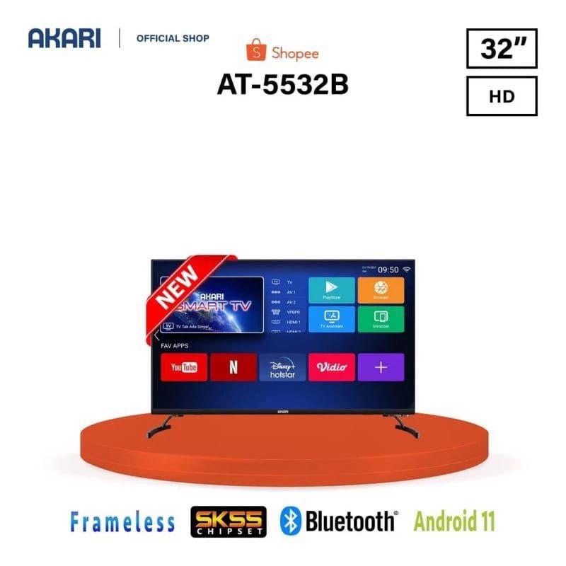Jual Smart Android TV LED digital AKARI 32 inch AT-5532B | Shopee Indonesia
