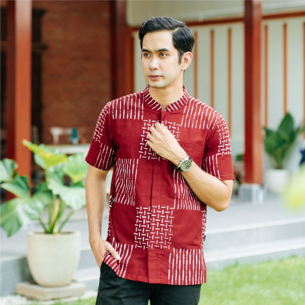 Jual Hadinata Batik Koko Cap Pendek Furing Rafan | Shopee Indonesia