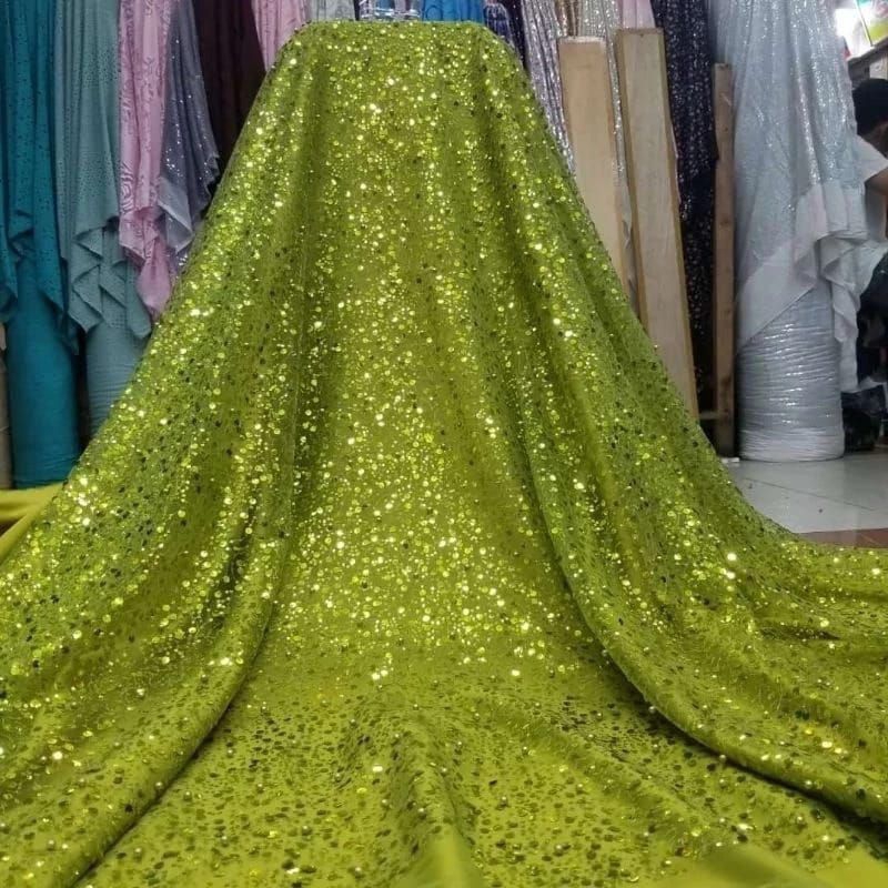 Jual Kain Tile Payet sequin / Tlle sequin motif terbaru / Harga ...